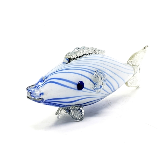 Murano | Accents | Vintage Murano Blue White Fish | Poshmark